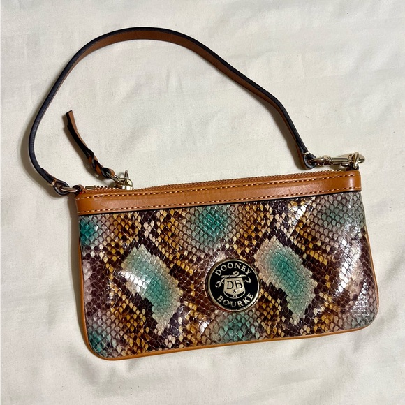 Dooney & Bourke | Bags | Dooney Bourke Wristlet Bag Clutch Snake ...